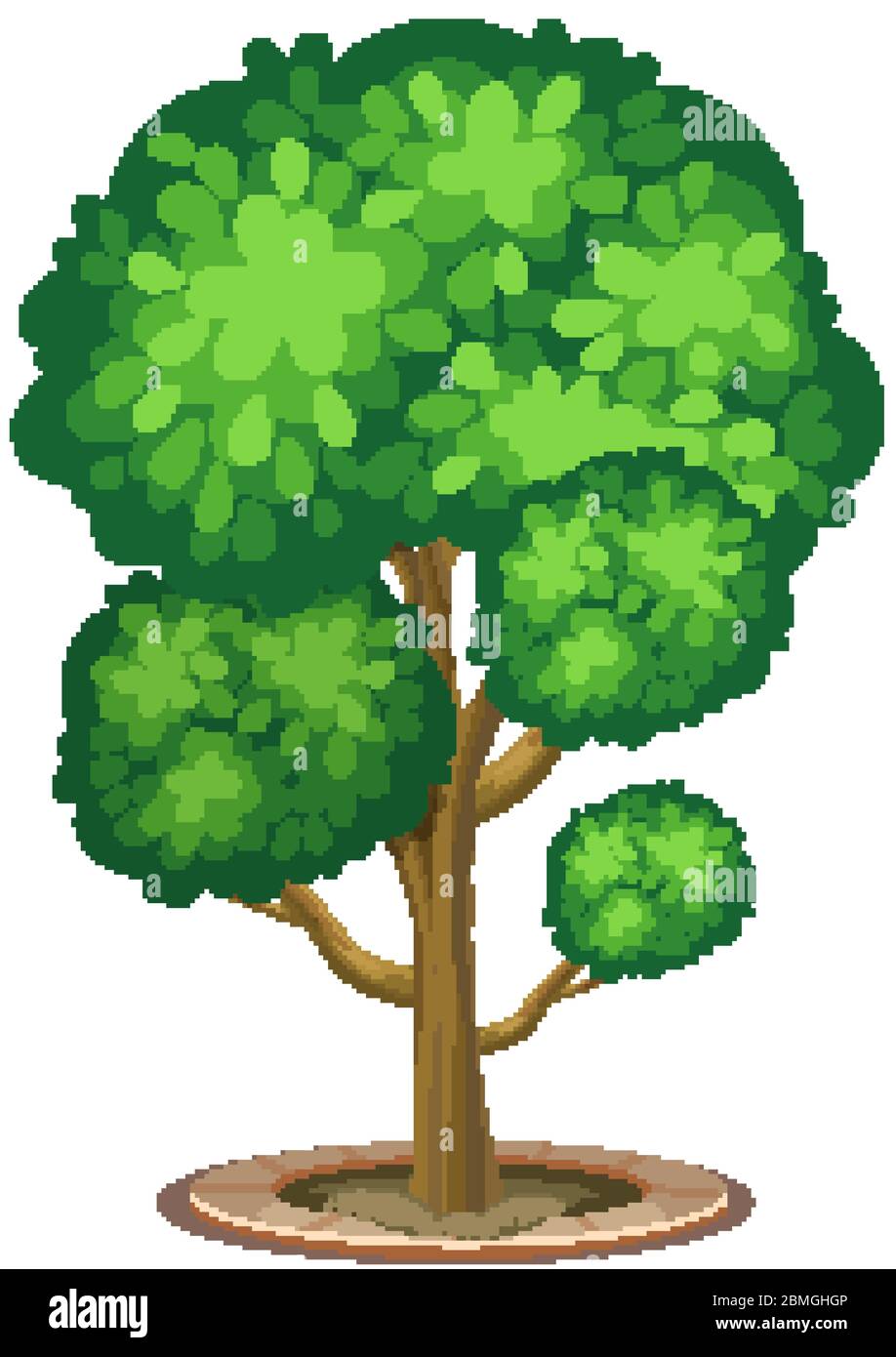 One big tree on white background illustration Stock Vector Image & Art ...