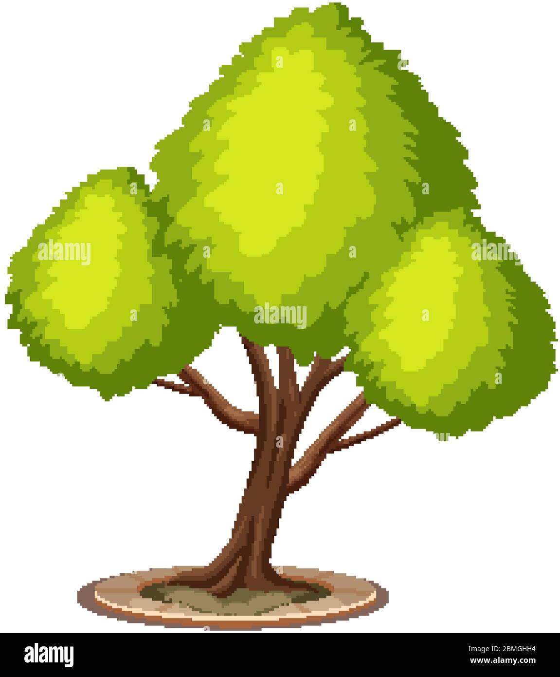 One big tree on white background illustration Stock Vector Image & Art ...