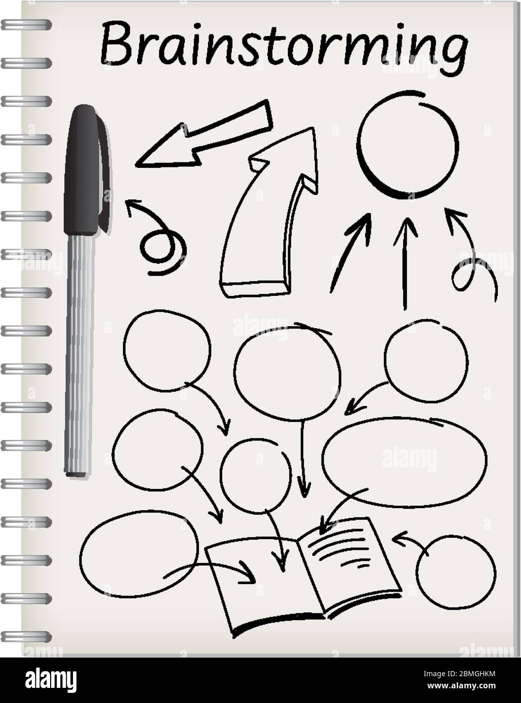 Notebook with learning speech bubble illustration Stock Vector Image ...