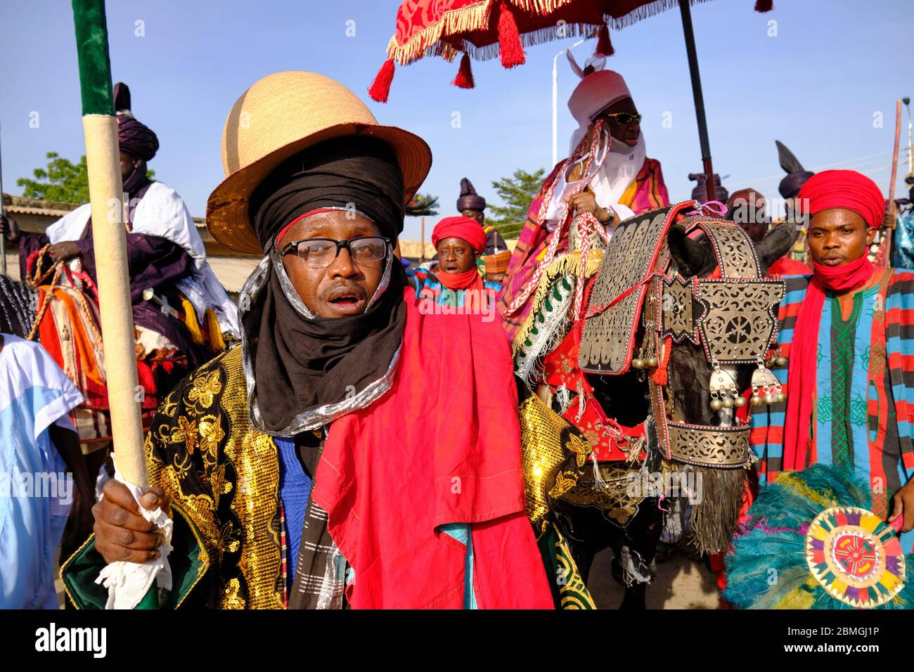 HRH the Emir of Gumel parading the streets of Gumel scorted by his ...