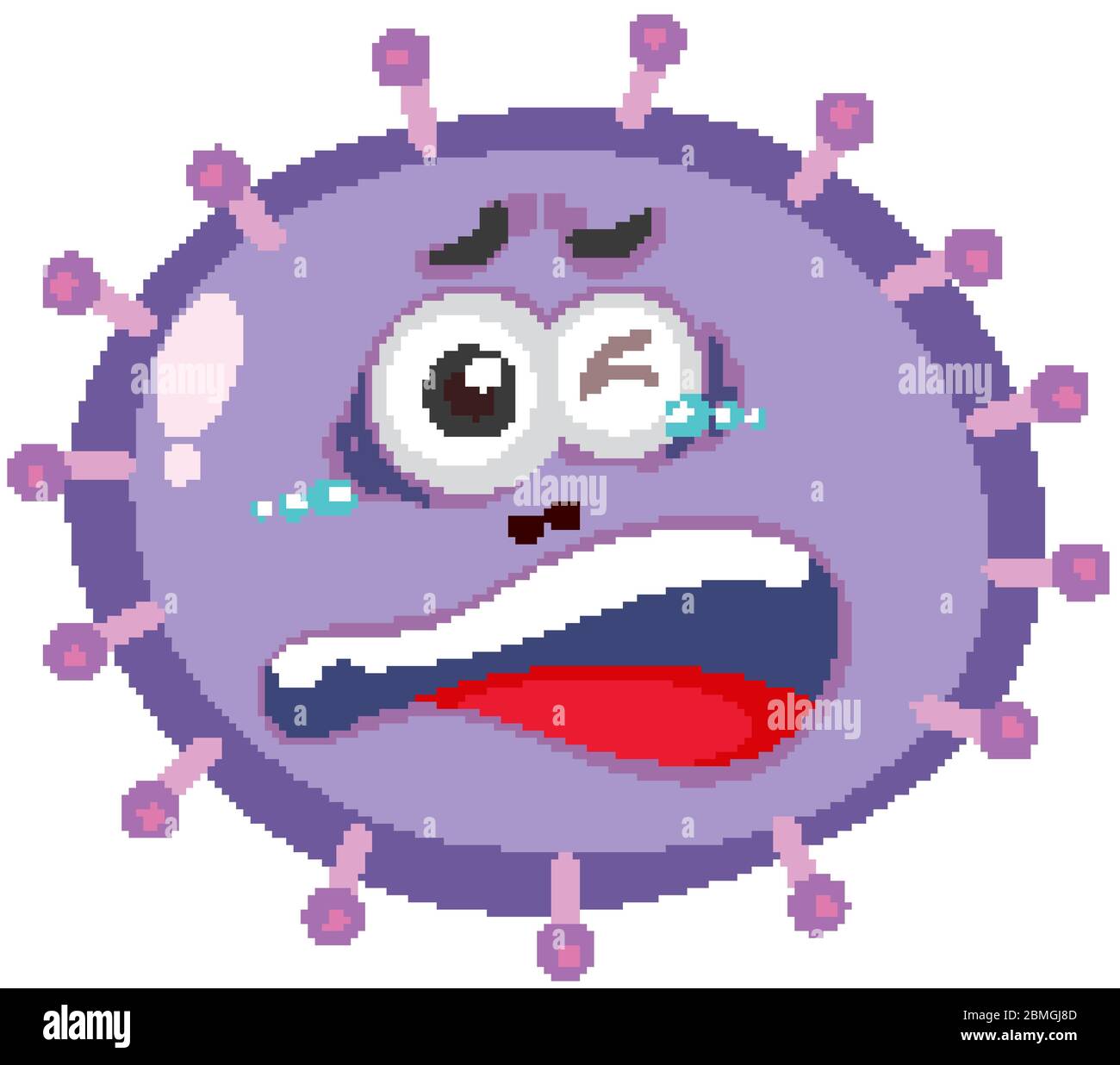 Single cell of virus with expression on the face illustration Stock ...