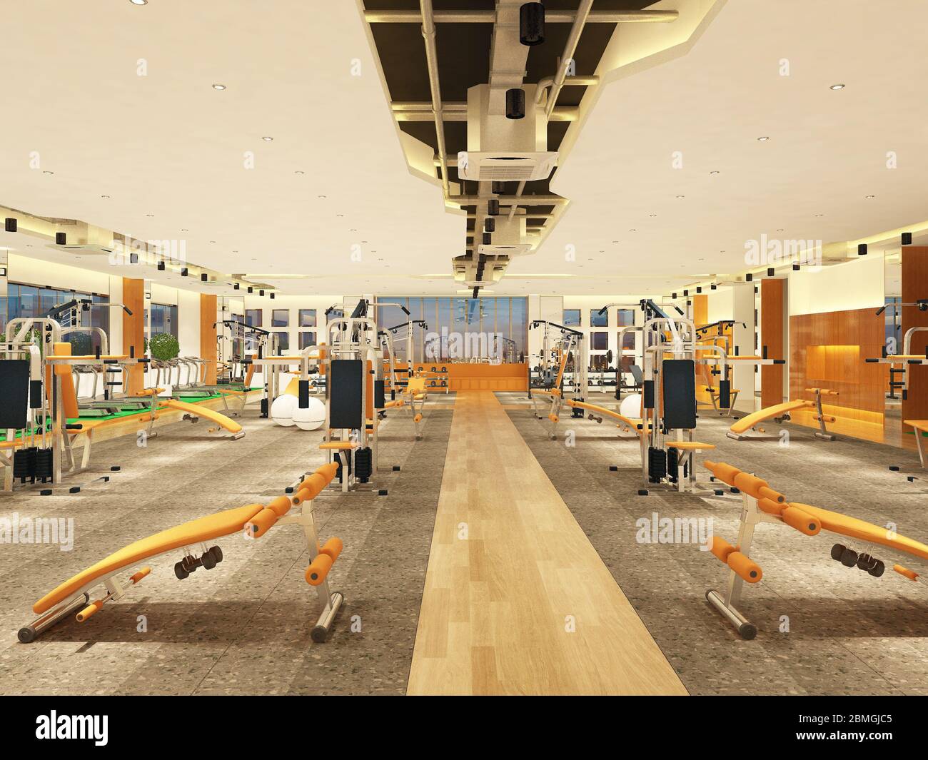 3d rendering modern gym Stock Photo - Alamy