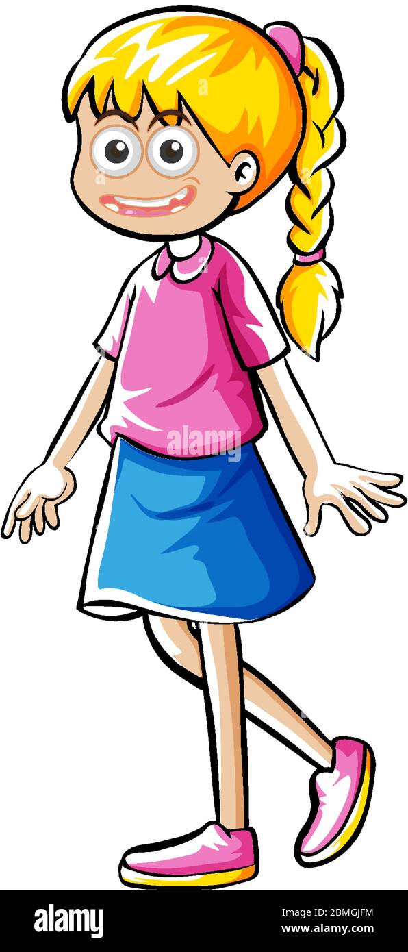 Single person standing on white background illustration Stock Vector ...