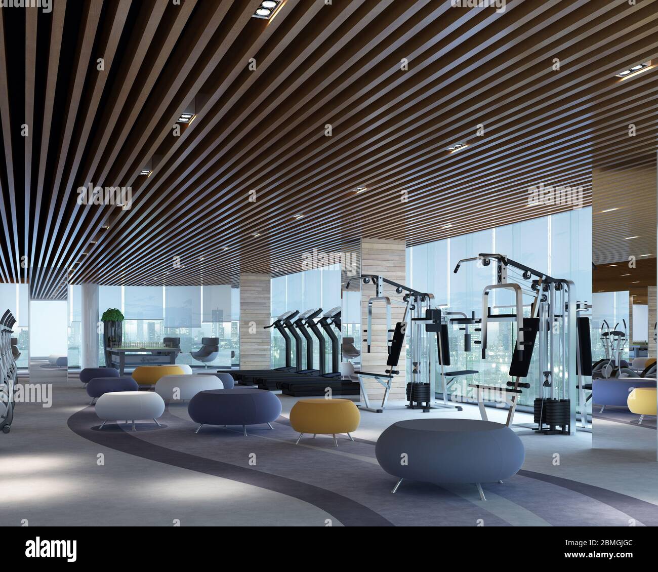 3d rendering modern gym Stock Photo - Alamy