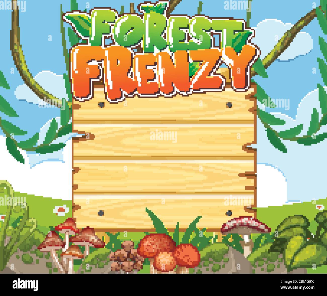 Banner template with forest in background illustration Stock Vector ...