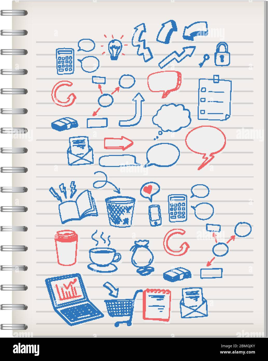 Various symbol on the notebook illustration Stock Vector Image & Art ...