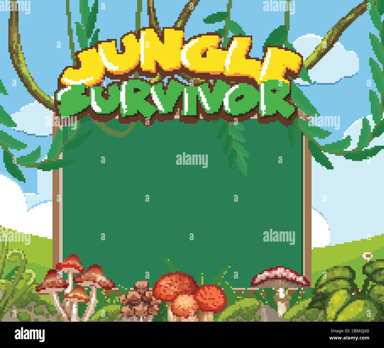 Banner template with forest in background illustration Stock Vector ...