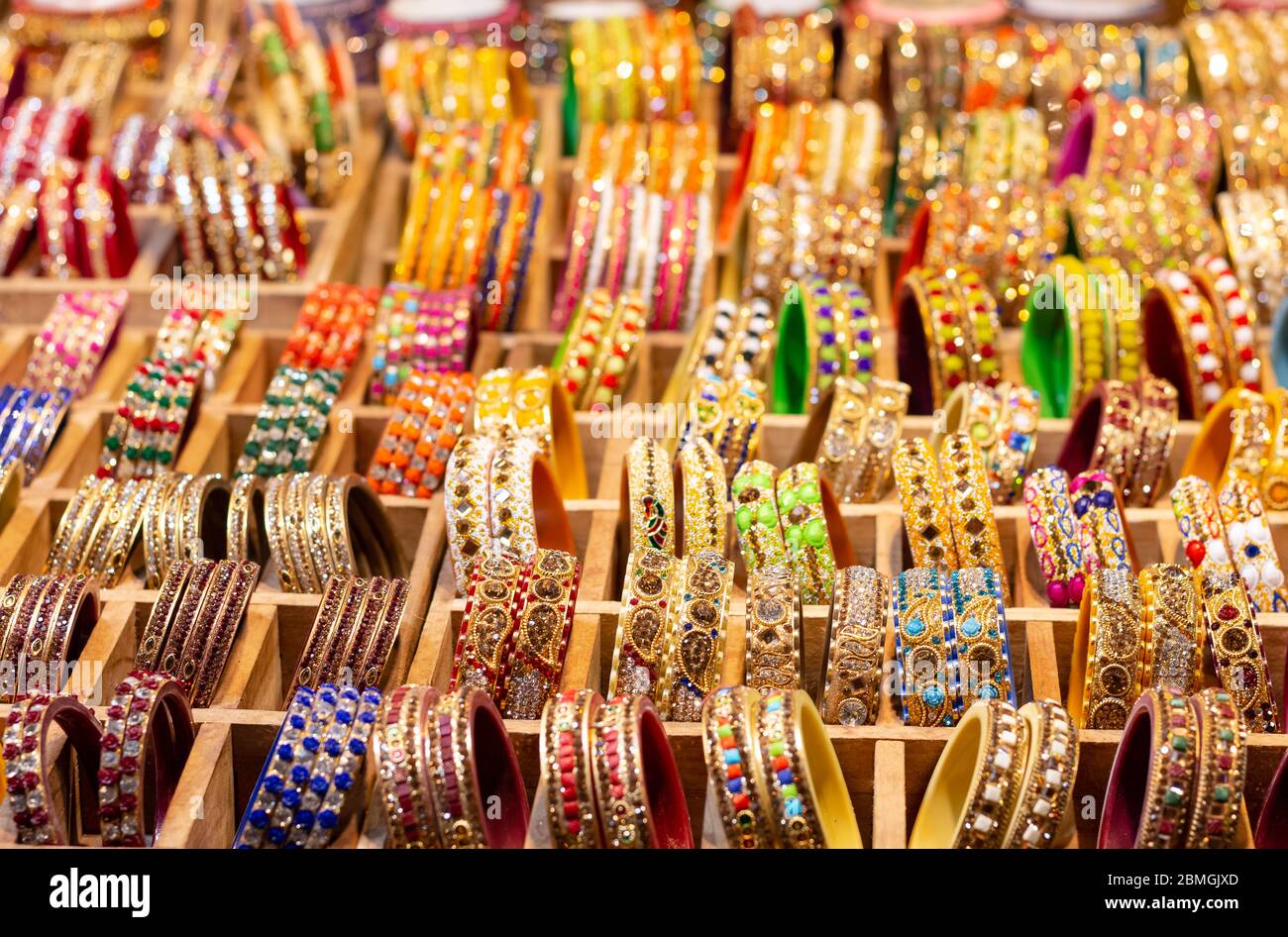 Colorful Indian Bangles shop in pushkar fair Stock Photo - Alamy