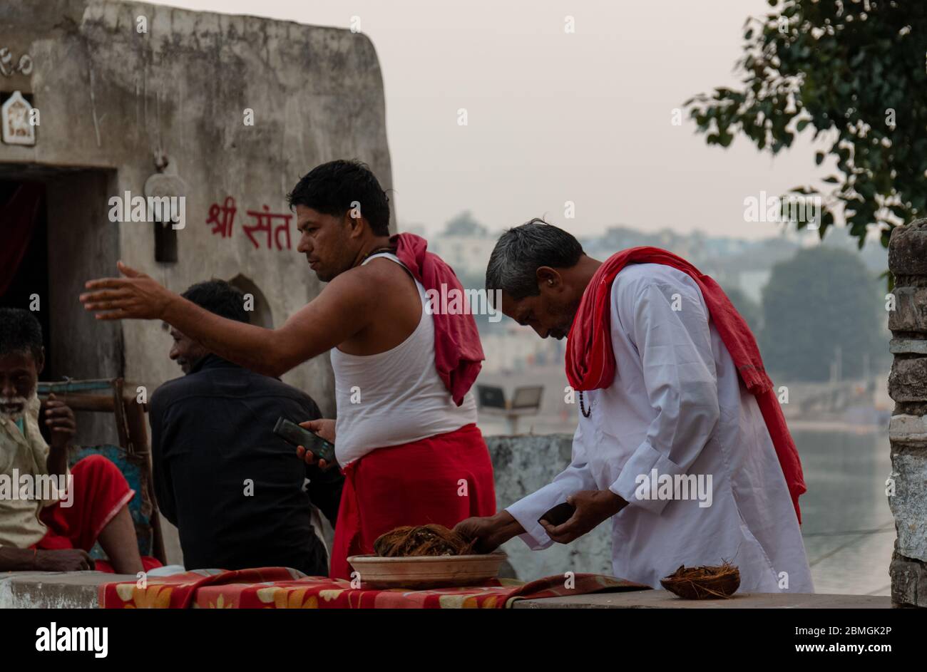 Portrait on Indian Sadhu Baba (Indian Monk) on the streets of Pushkar ...