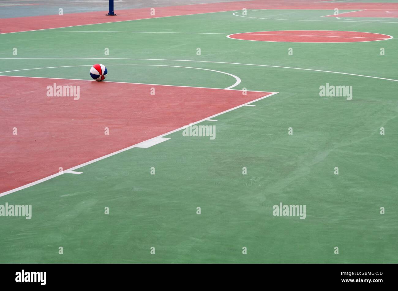 colorful basketball on an outdoor playing field in a day time Stock ...