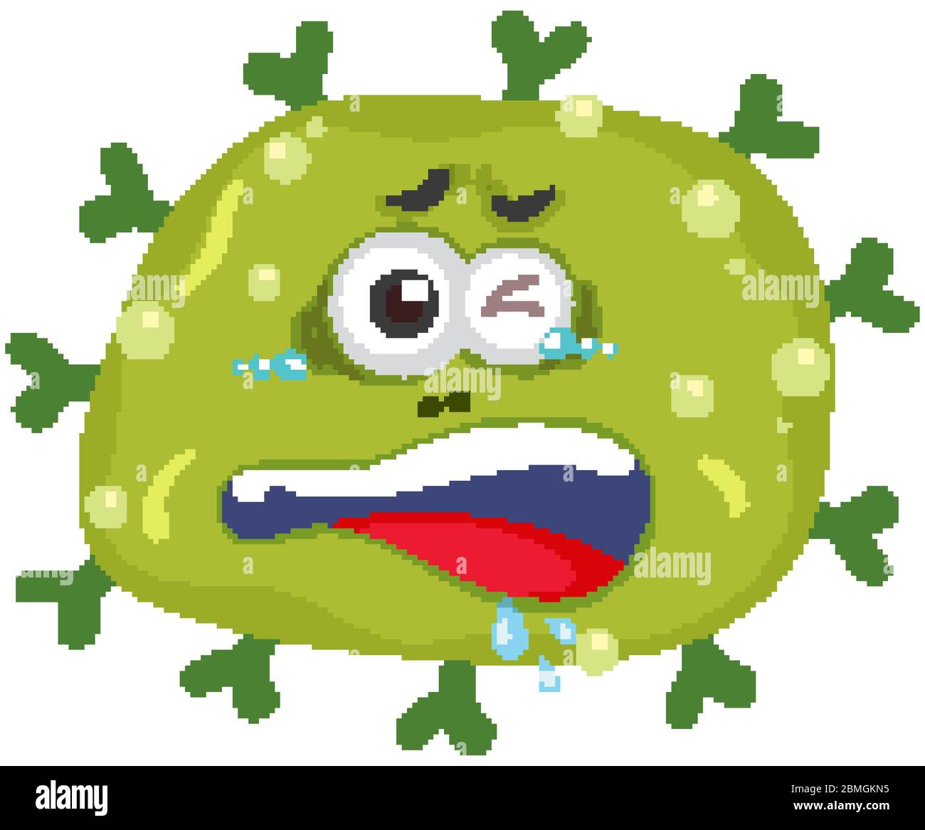 Single cell of virus with expression on the face illustration Stock ...