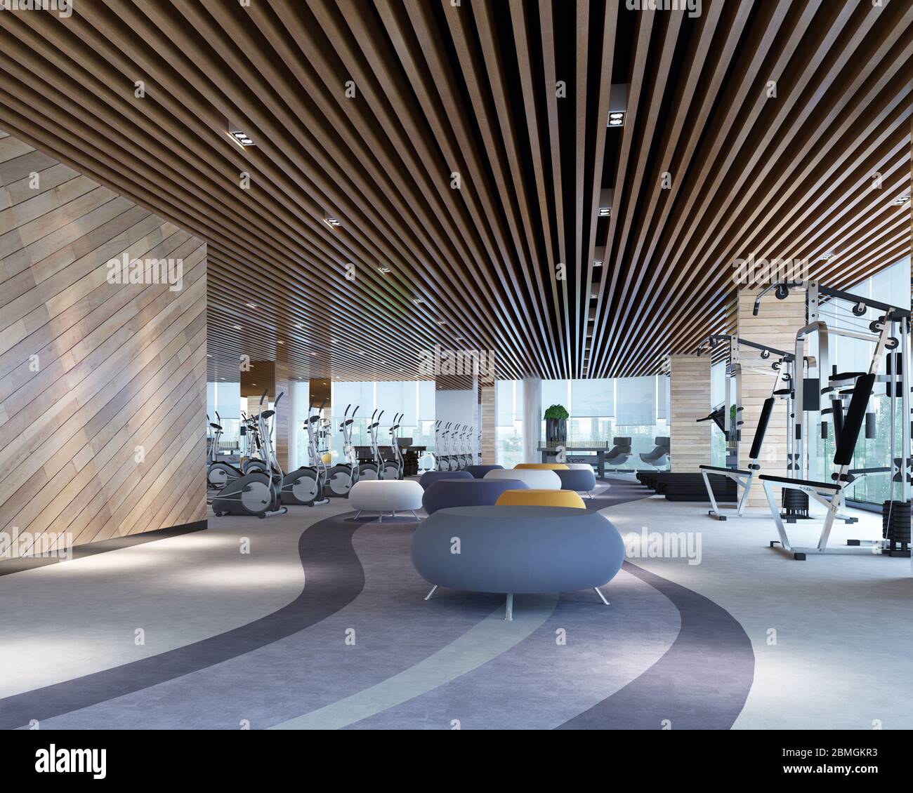 3d rendering modern gym Stock Photo - Alamy