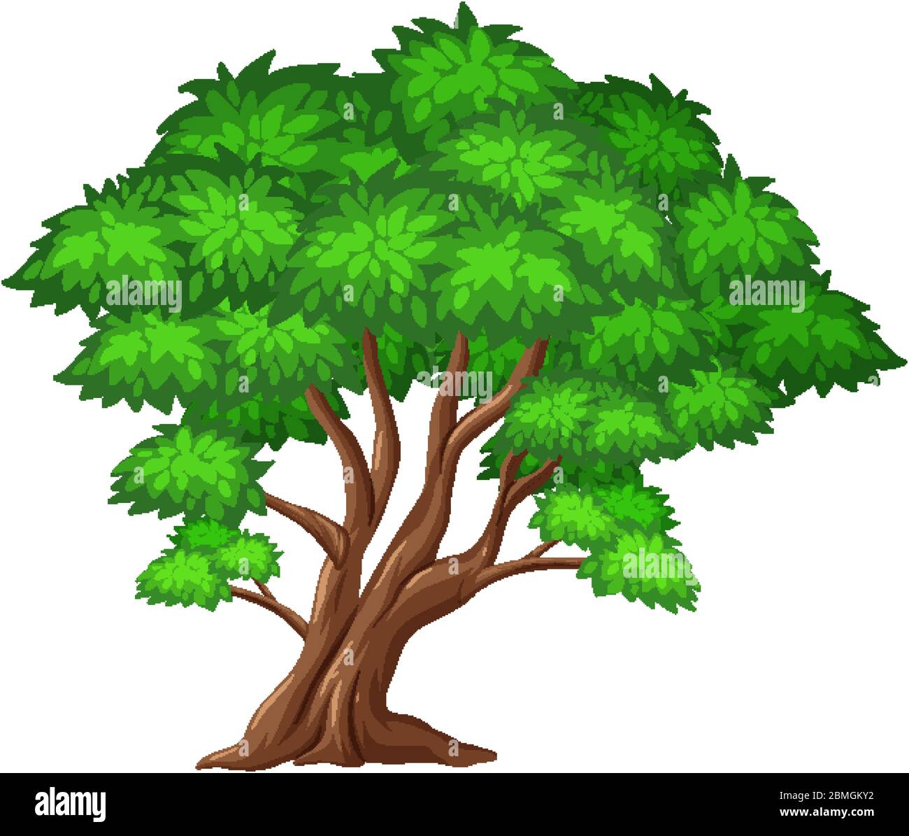 One big tree on white background illustration Stock Vector Image & Art ...