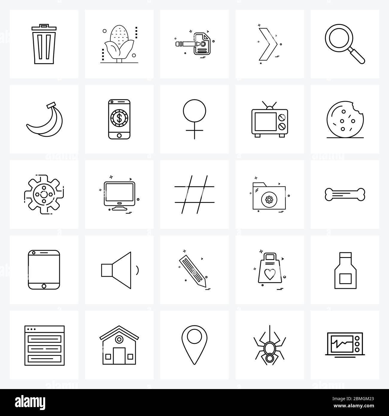 25 Universal Line Icon Pixel Perfect Symbols of search, direction ...