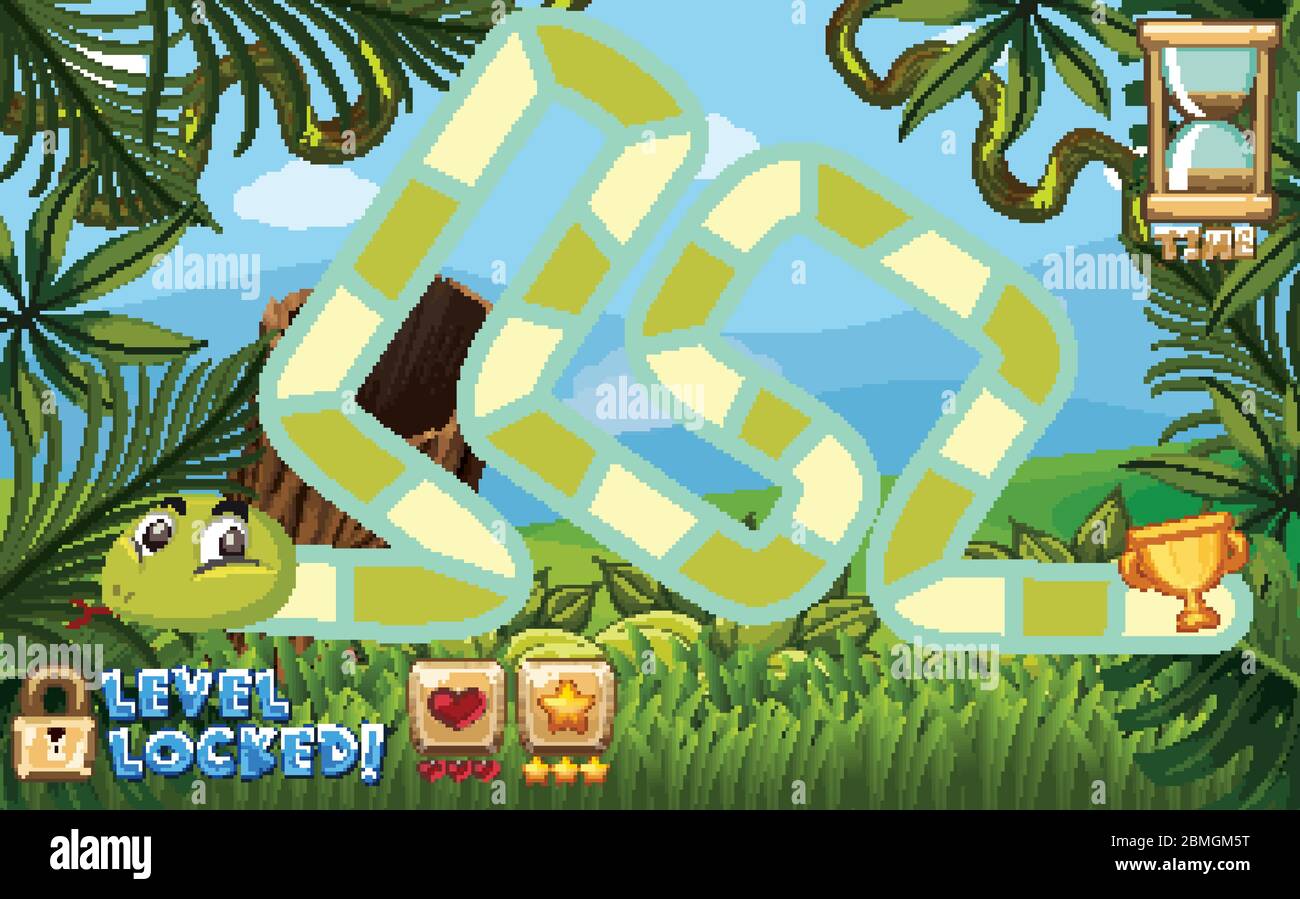 Boardgame template with green forest background illustration Stock ...