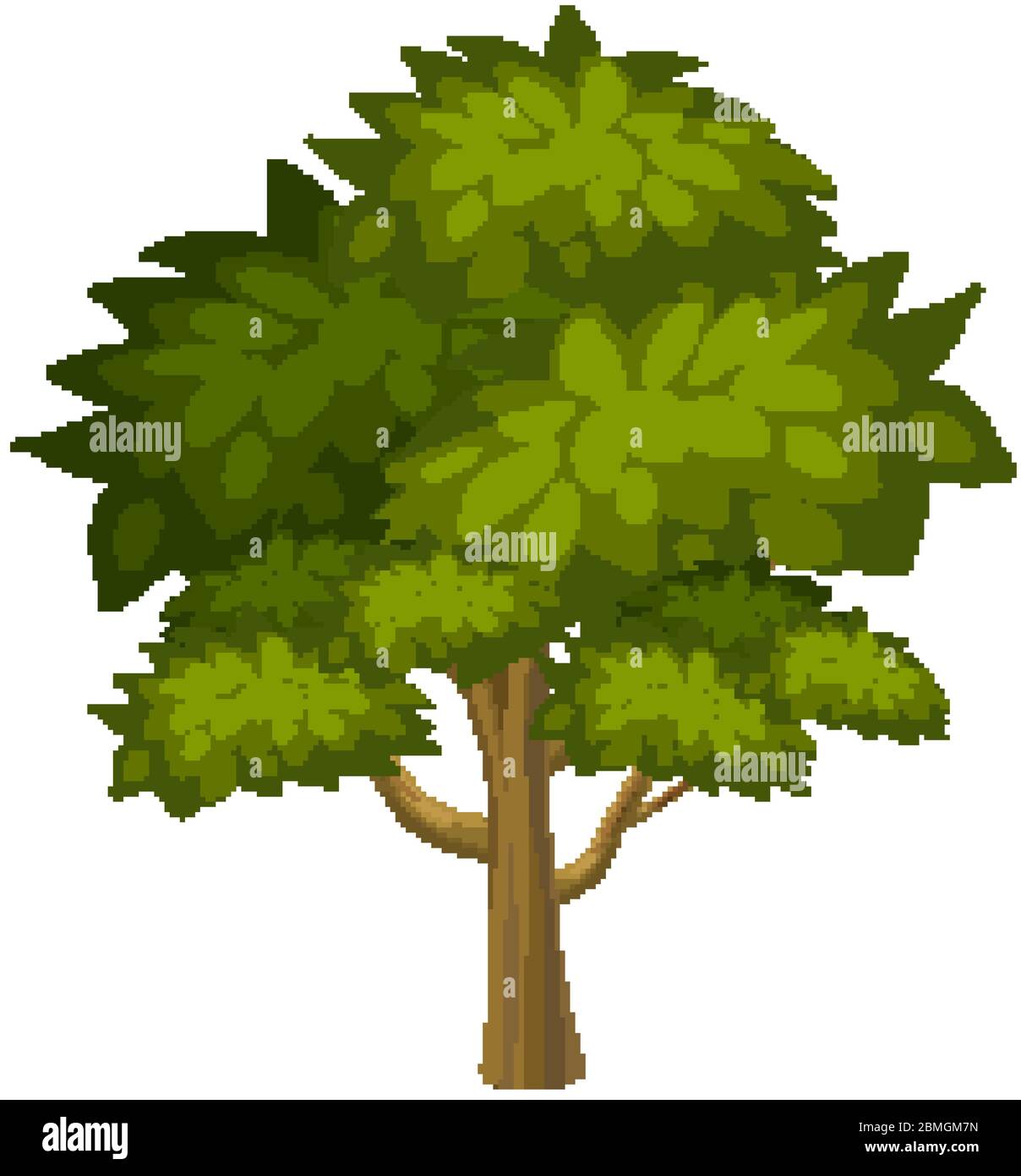 One big tree on white background illustration Stock Vector Image & Art ...