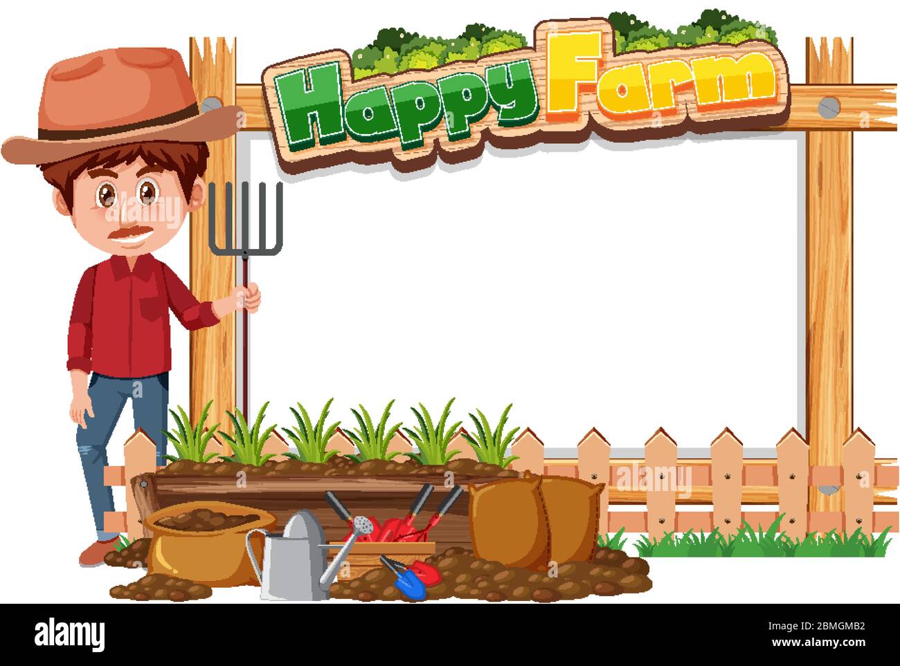 Border frame template with gardening theme background illustration ...