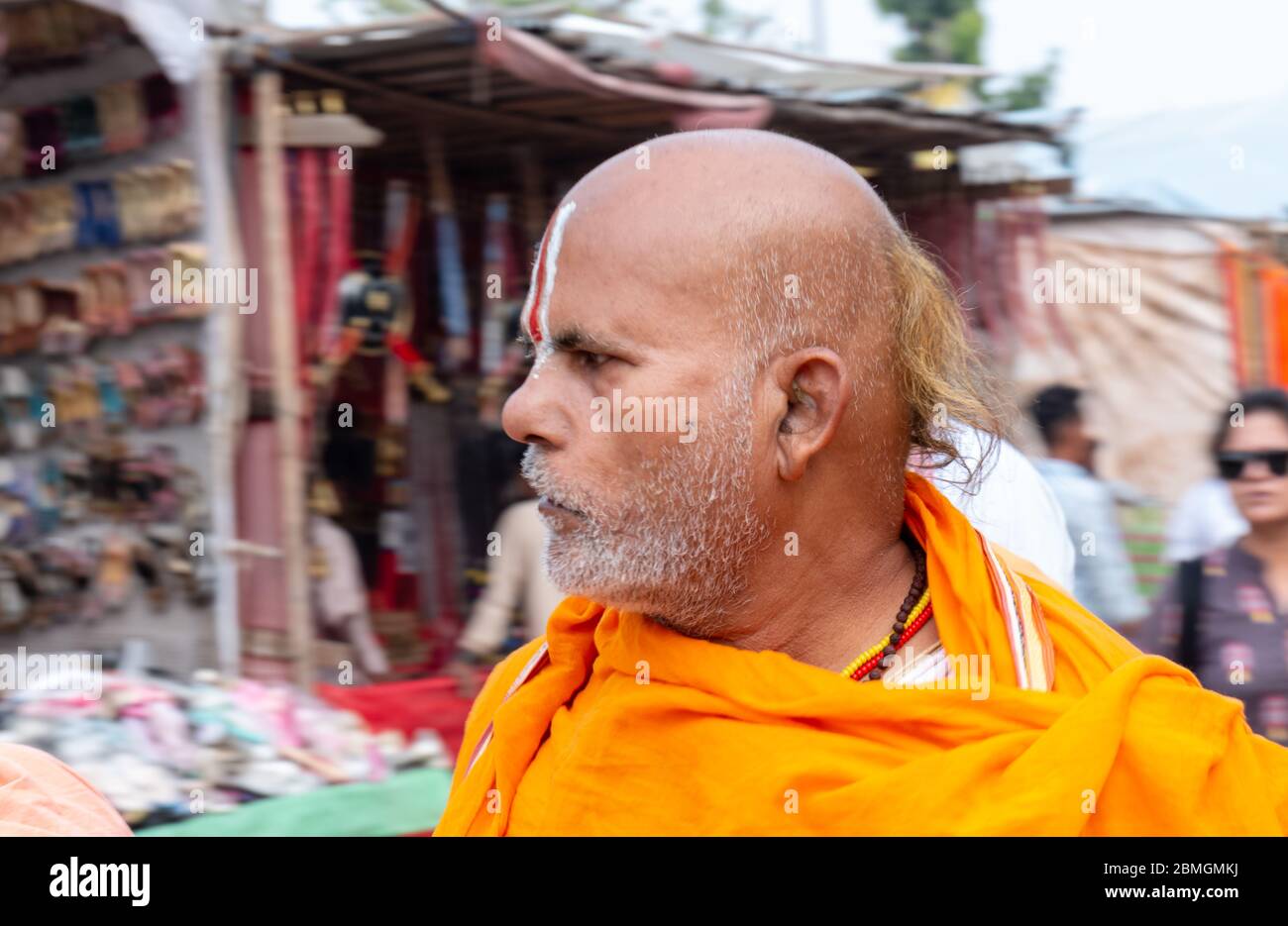 Portrait on Indian Sadhu Baba (Indian Monk) on the streets of Pushkar ...