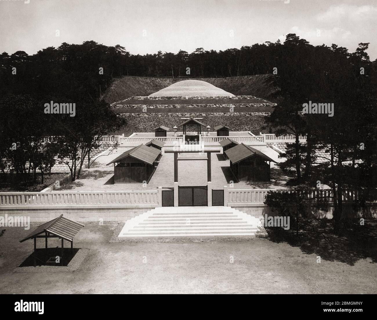 [ 1900s Japan - Meiji Burial Mound ] — The newly built tomb of Emperor ...