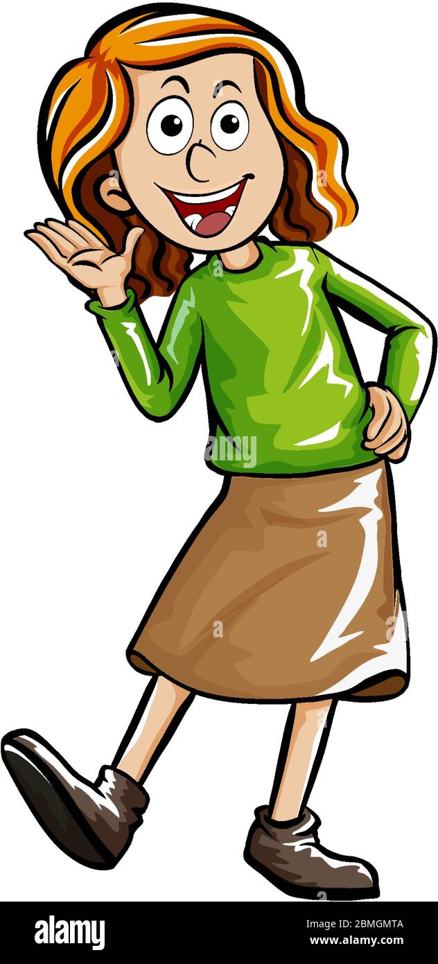 Single person standing on white background illustration Stock Vector ...