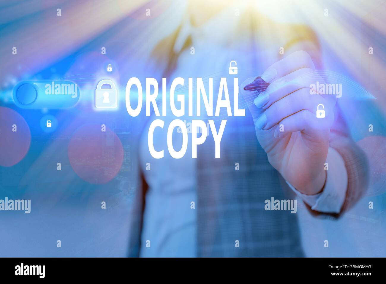 Writing note showing Original Copy. Business concept for Main Script ...