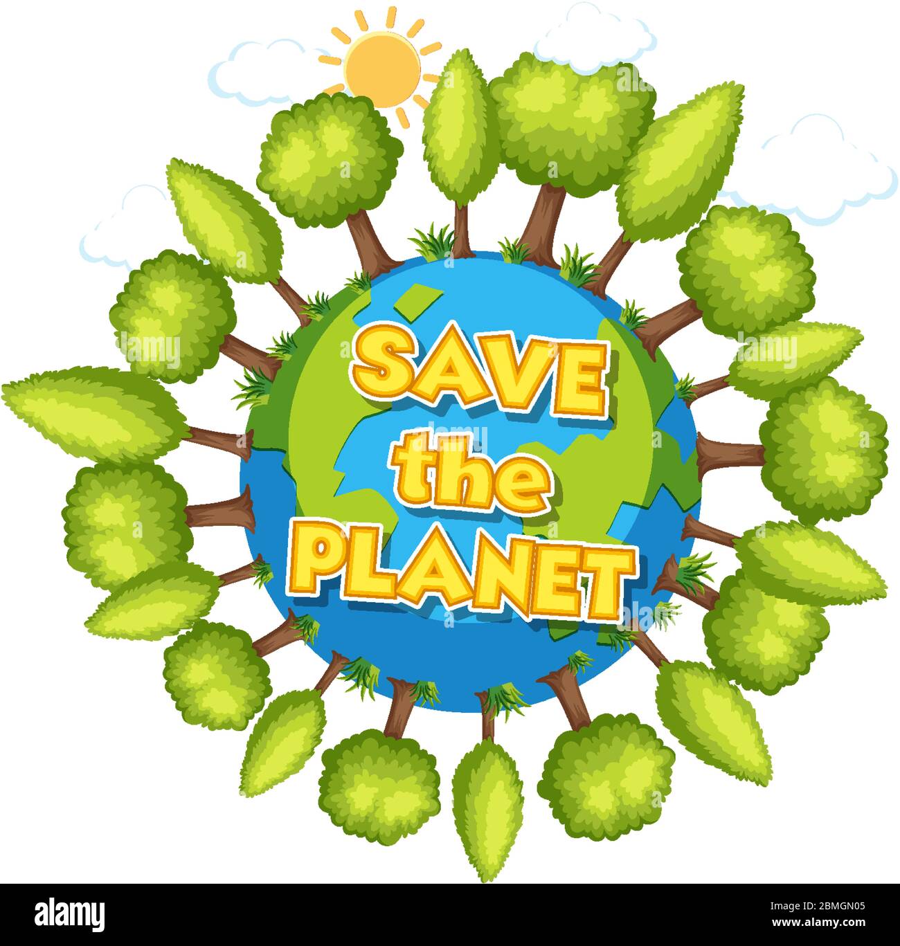 Poster design for happy earth day with many trees on earth illustration ...
