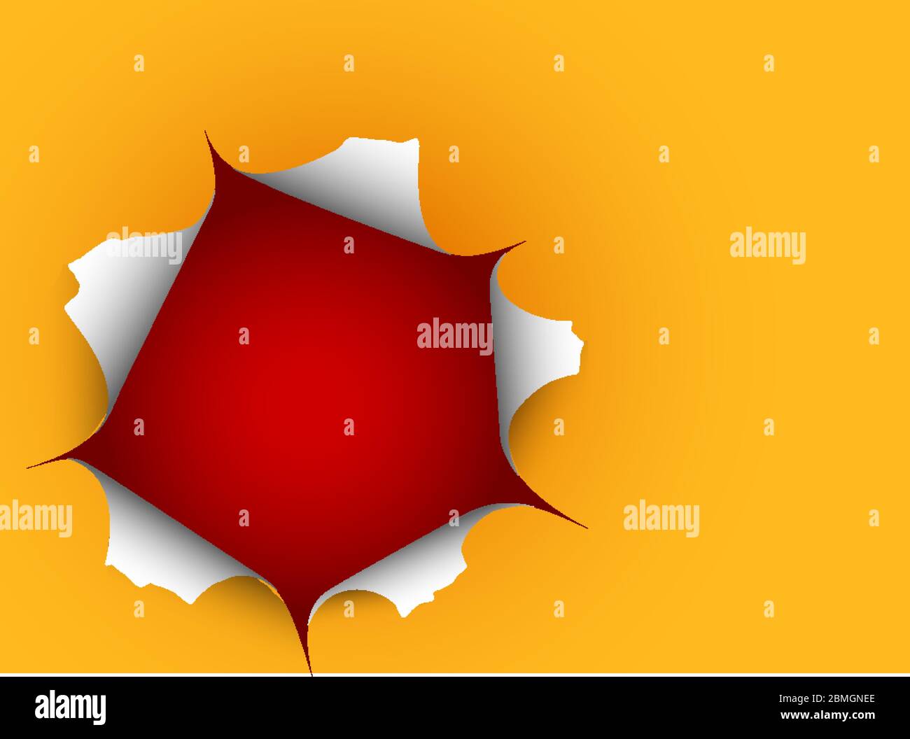 Red hole on orange paper illustration Stock Vector Image & Art - Alamy