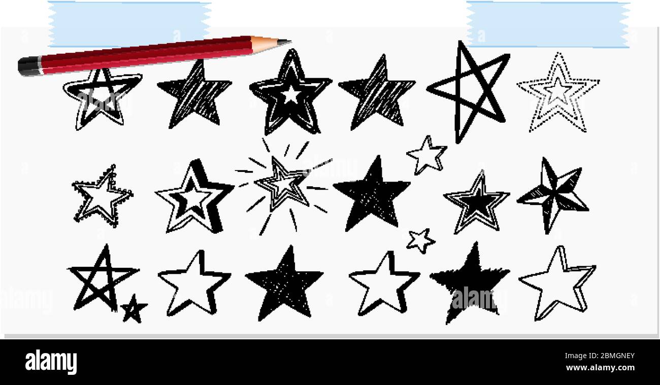 Open notebook with star drawing illustration Stock Vector Image & Art ...