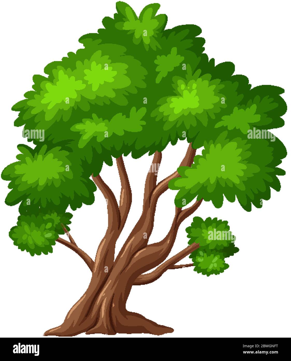 One big tree on white background illustration Stock Vector Image & Art ...
