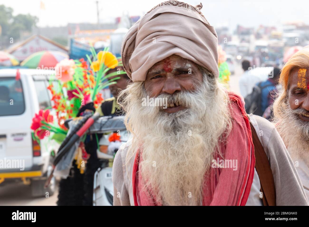 Portrait on Indian Sadhu Baba (Indian Monk) on the streets of Pushkar ...