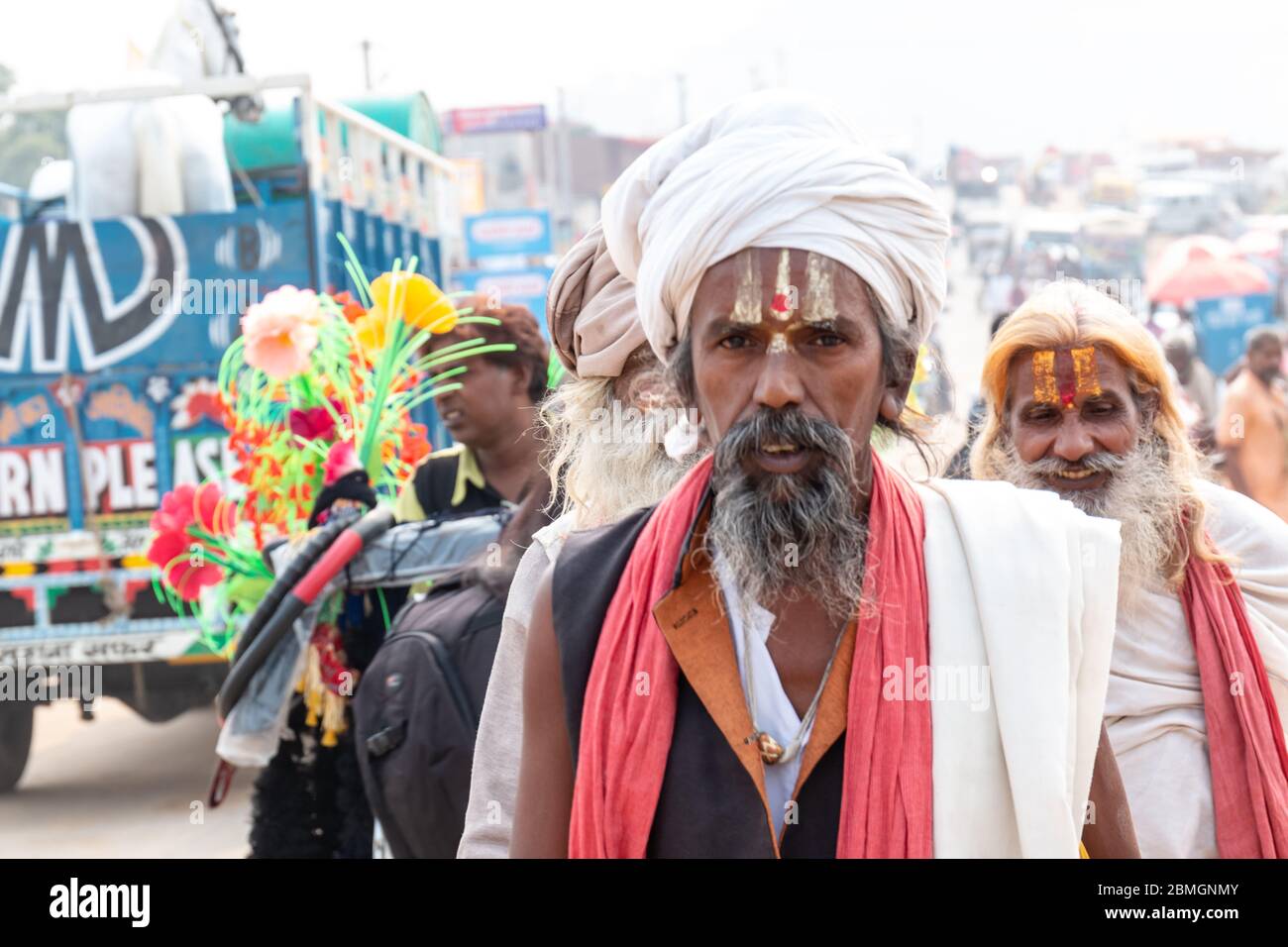Portrait on Indian Sadhu Baba (Indian Monk) on the streets of Pushkar ...