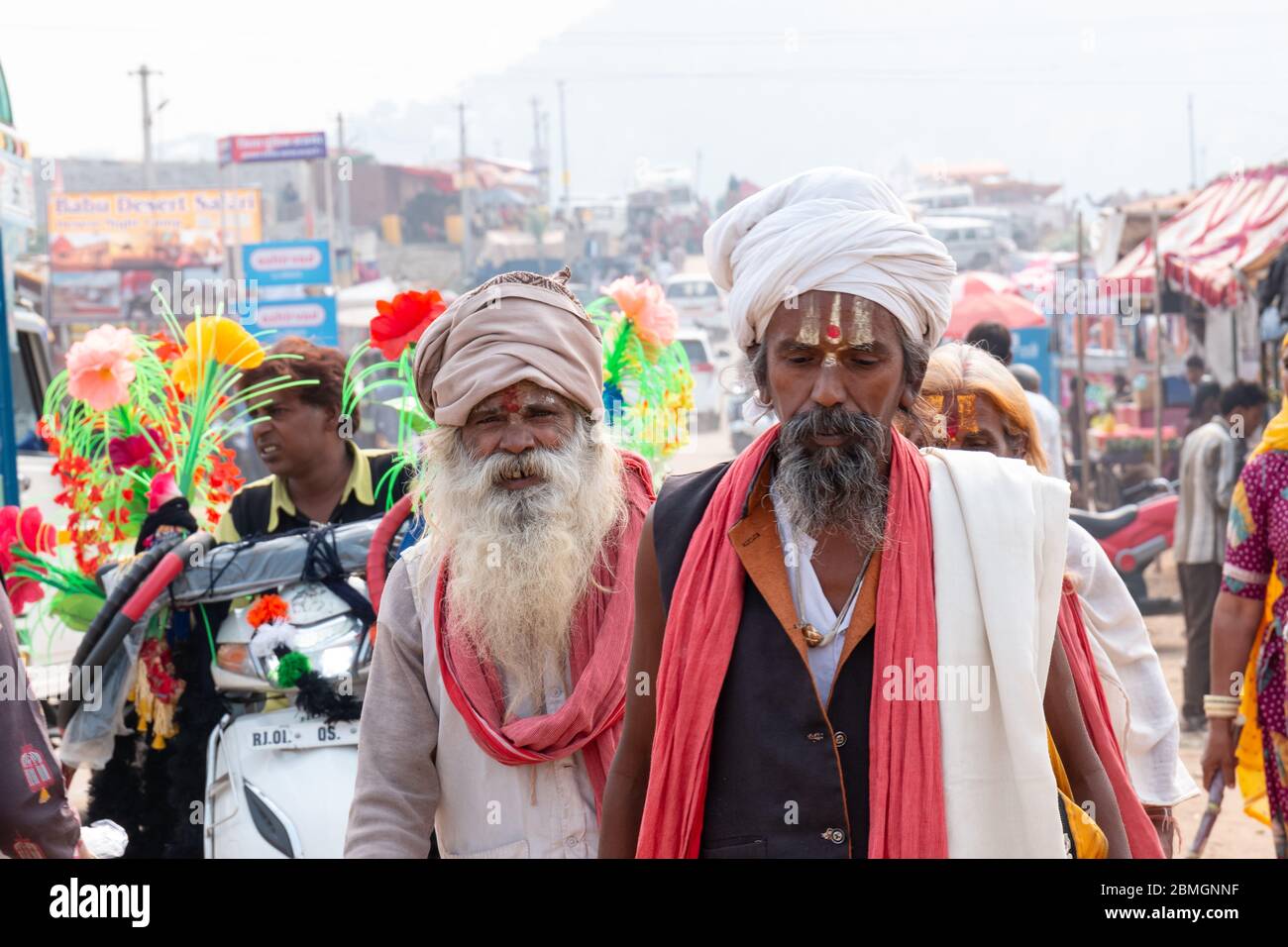 Portrait on Indian Sadhu Baba (Indian Monk) on the streets of Pushkar ...