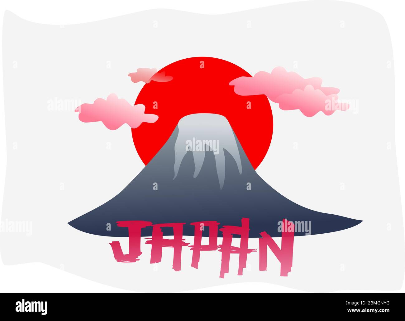 Mount Fuji with Japan flag Stock Photo - Alamy