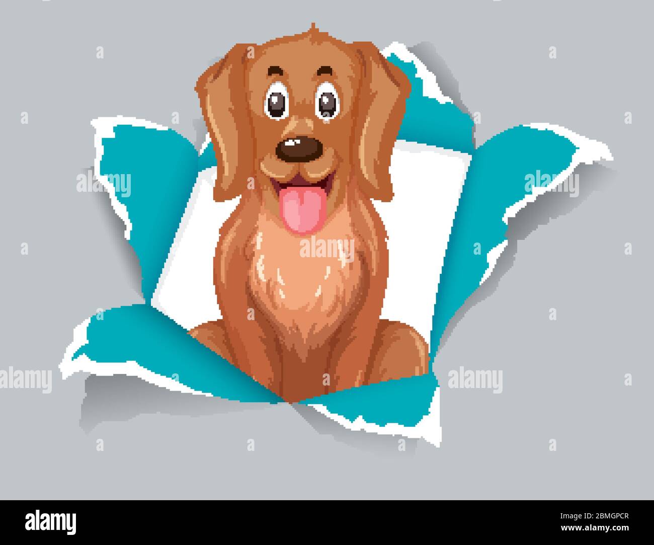 Background template design with cute dog illustration Stock Vector ...