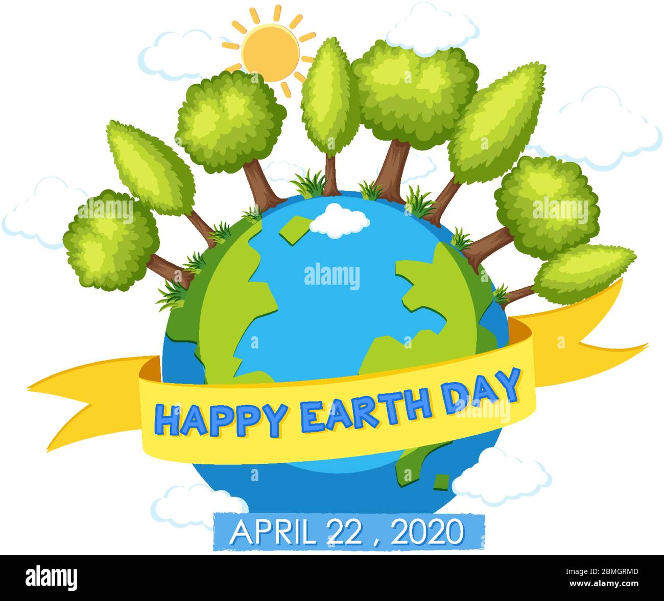 Poster design for happy earth day with forest on earth illustration ...