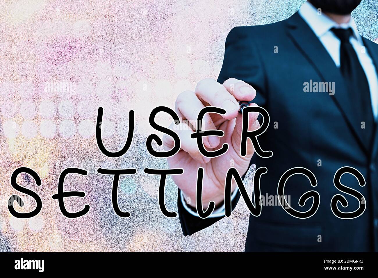 Text sign showing User Settings. Business photo showcasing Configuration of appearance Operating ...