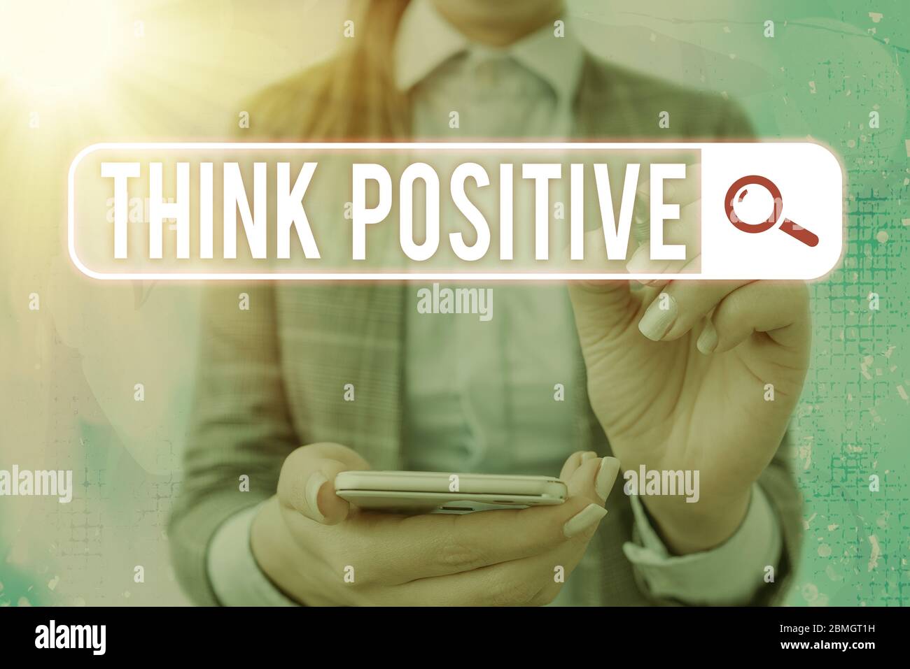 Text sign showing Think Positive. Business photo text The tendency to ...