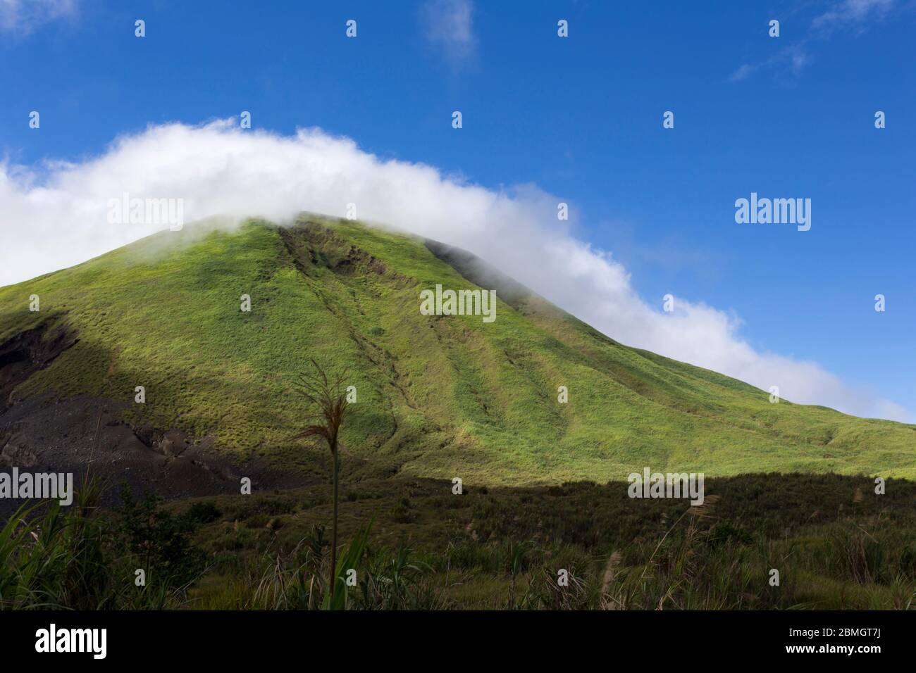 Arriving on top of Lokon volcano in Sulawesi Stock Photo - Alamy