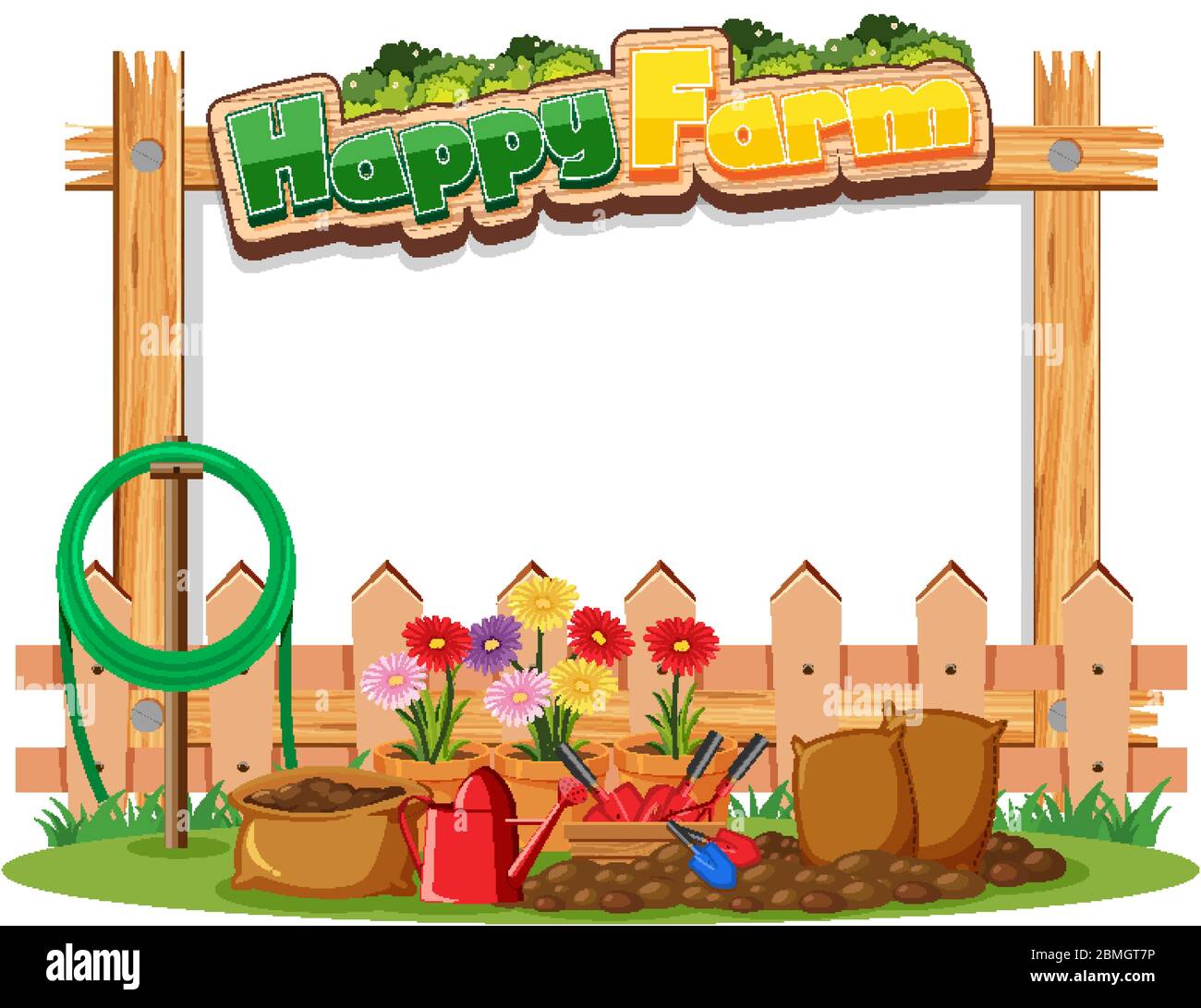 Border frame template with gardening theme background illustration ...
