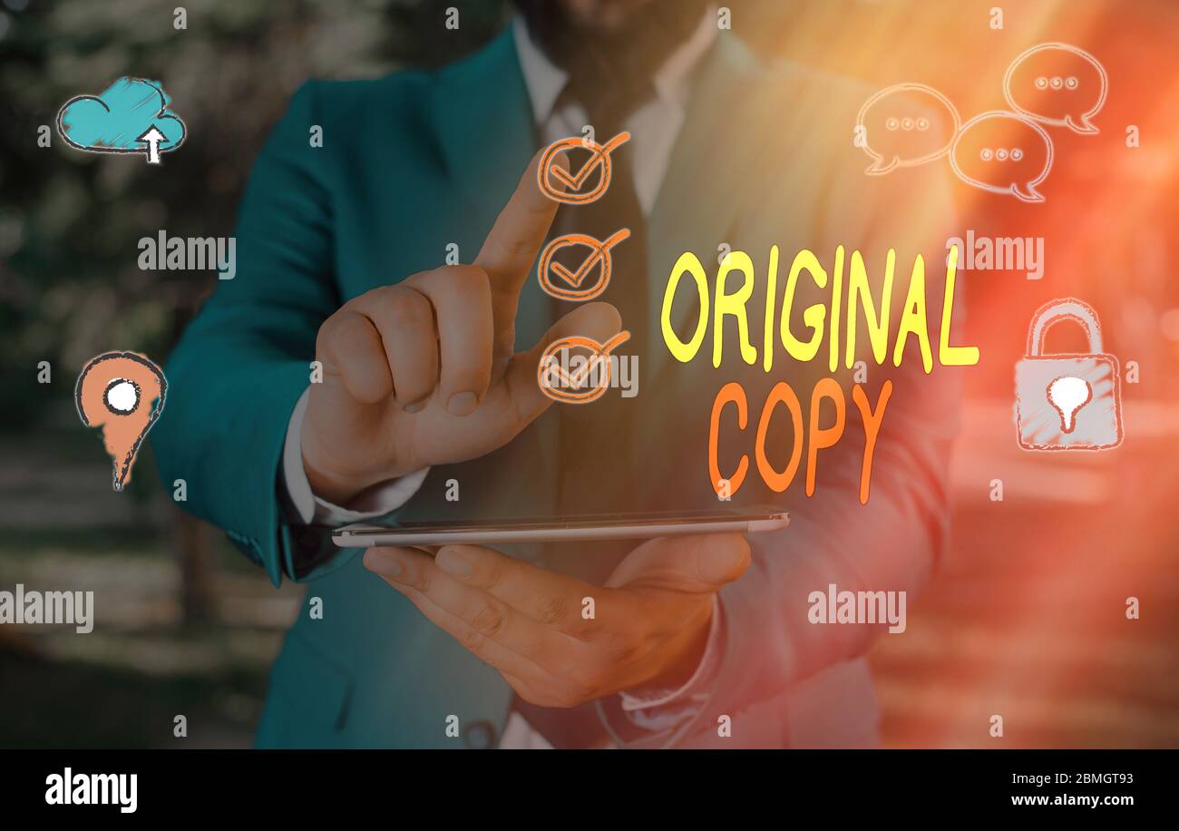 Text sign showing Original Copy. Business photo showcasing Main Script ...