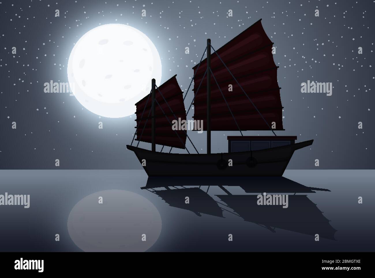Night time sailing Stock Vector Images - Alamy