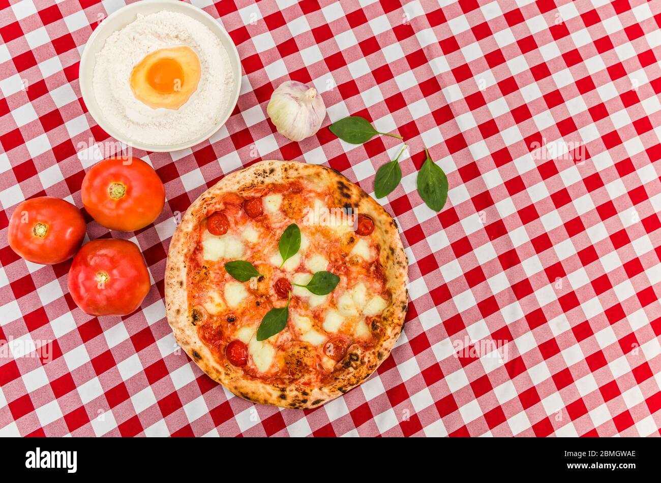 Great background for culinary themes, handmade pizza with daisy flavor ...
