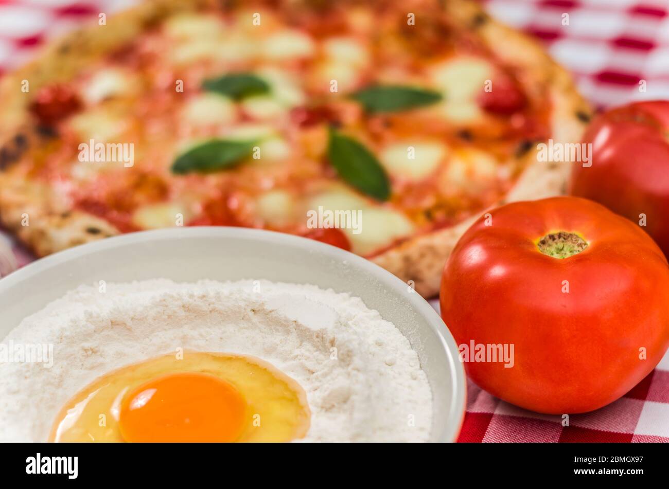 Great background for culinary themes, handmade pizza with daisy flavor ...