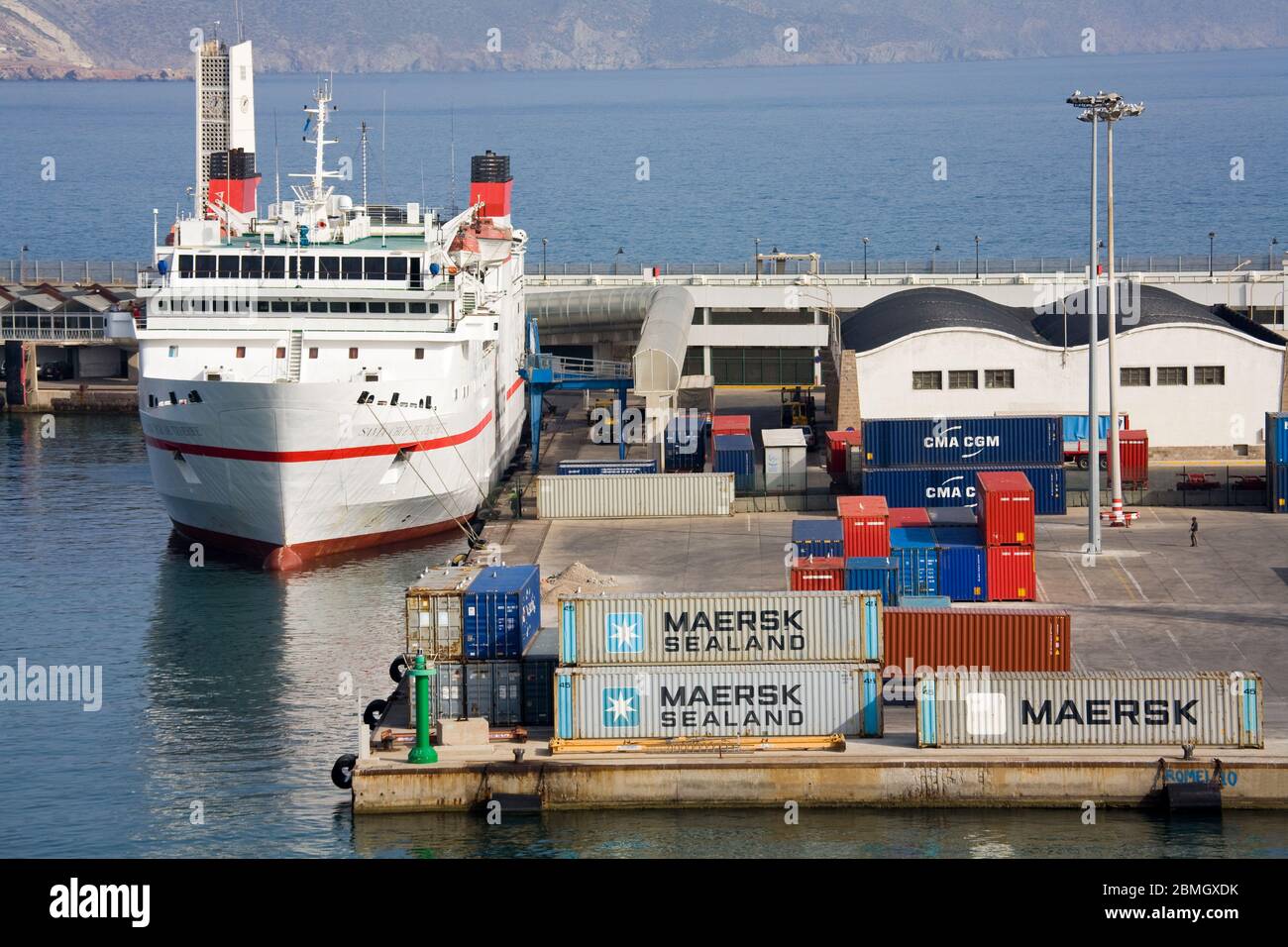 Car ferry terminal, Port of Melilla, Spanish Morocco, Spain Stock Photo ...