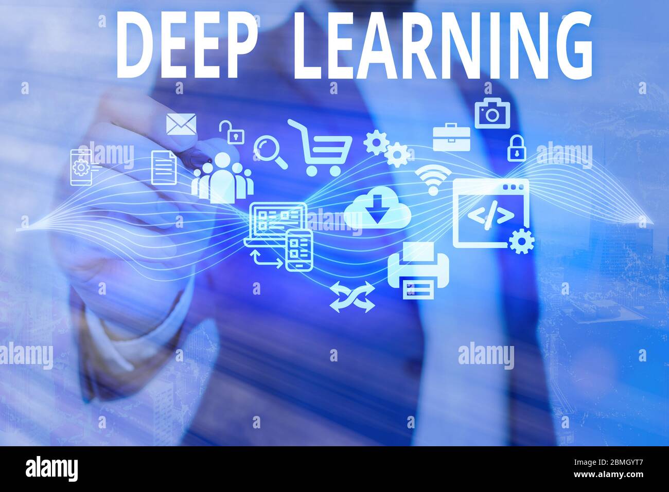 Word writing text Deep Learning. Business photo showcasing Hierarchical Abstractions Artificial ...