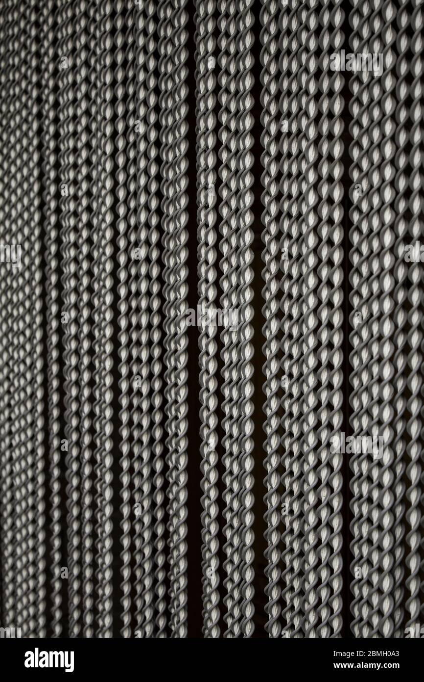 Rubber curtains on door of home, protection and security Stock Photo ...
