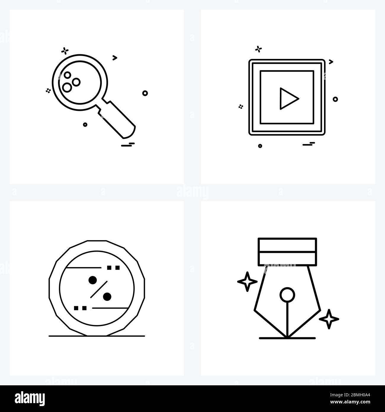Isolated Symbols Set of 4 Simple Line Icons of search, label, search ...