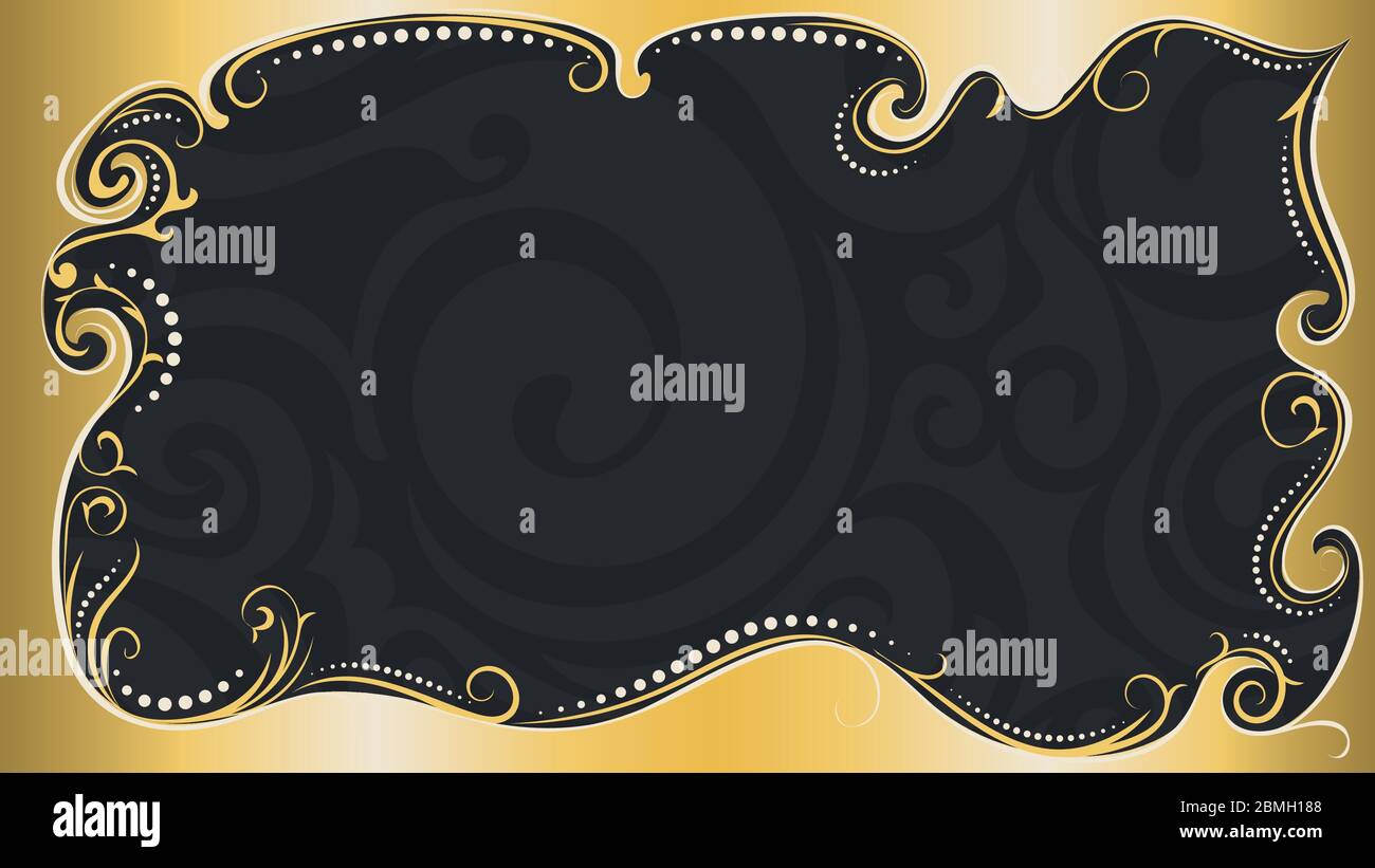 Abstract decorative frame with stylized swirls and floral design Stock ...
