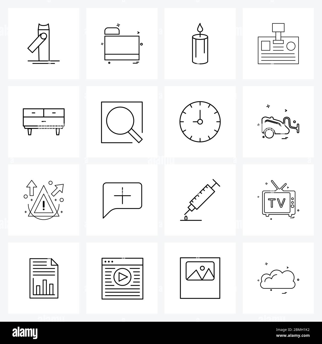 Set of 16 Universal Line Icons of Chester, id, card, Christmas Vector ...