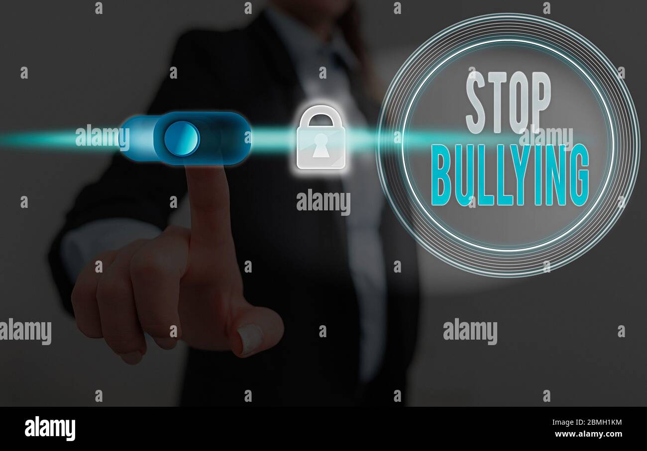 Stop bullying meaning warning sign hi-res stock photography and images ...